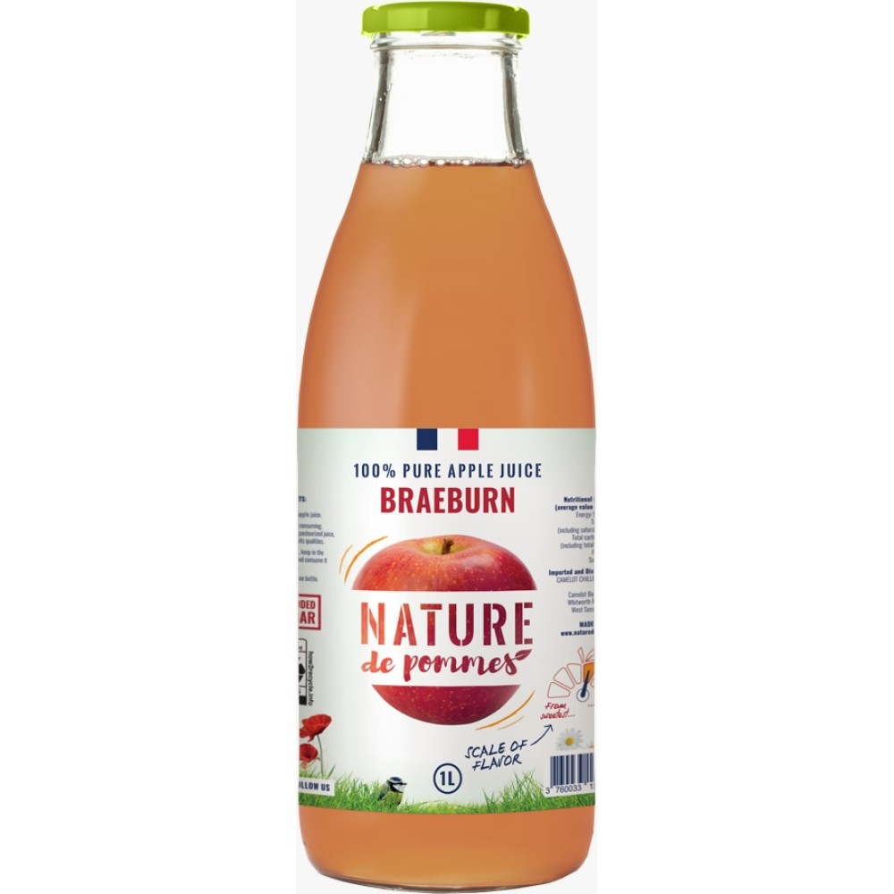 Buy NATURE DE POMMES PURE APPLE JUICE 1L*6 - BRAEBURN Wholesale ...